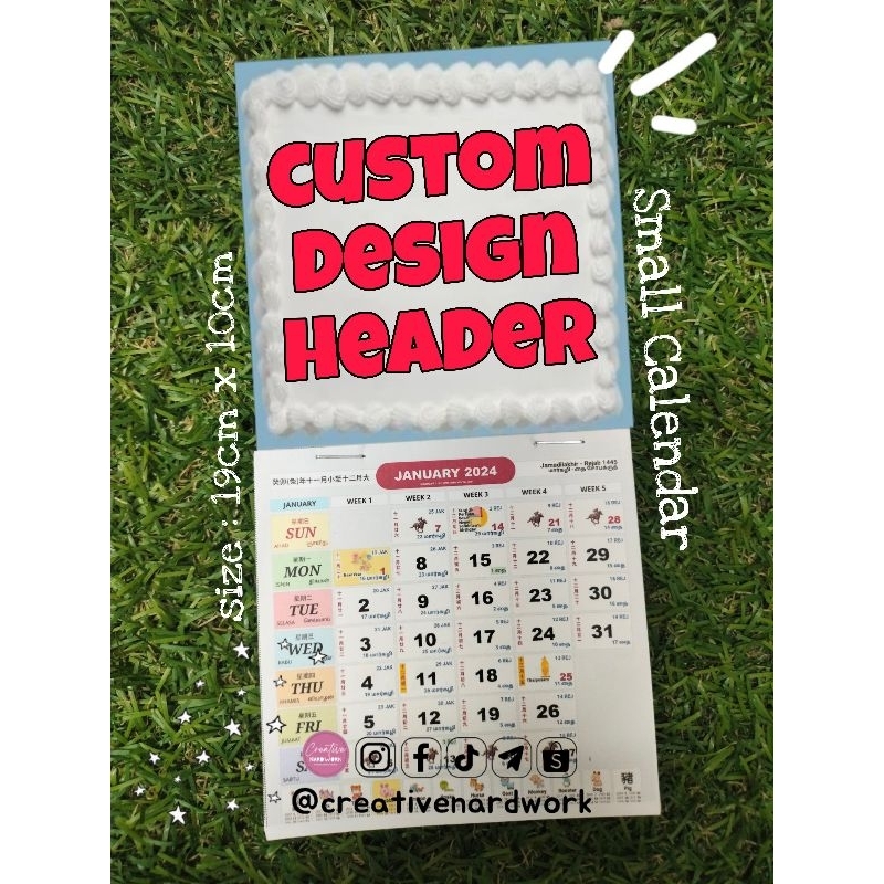 🔥🔥CUSTOM / DESIGN SENDIRI SMALL CALENDAR, FOR SELLER, DOORGIFT, FAMILY ...