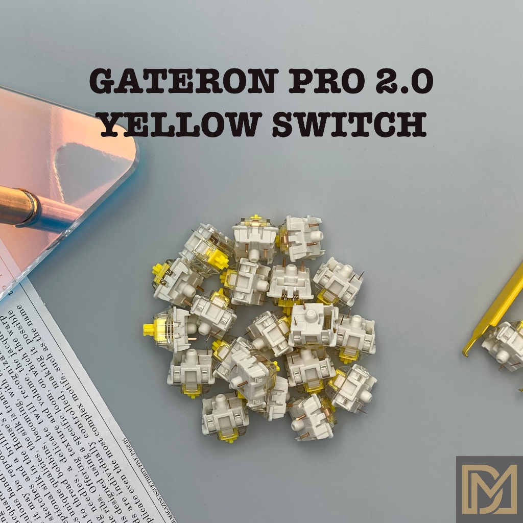 [LOCAL STOCK] Gateron Pro Yellow Switch 2.0 Factory Lubed 3 pin Thock ...