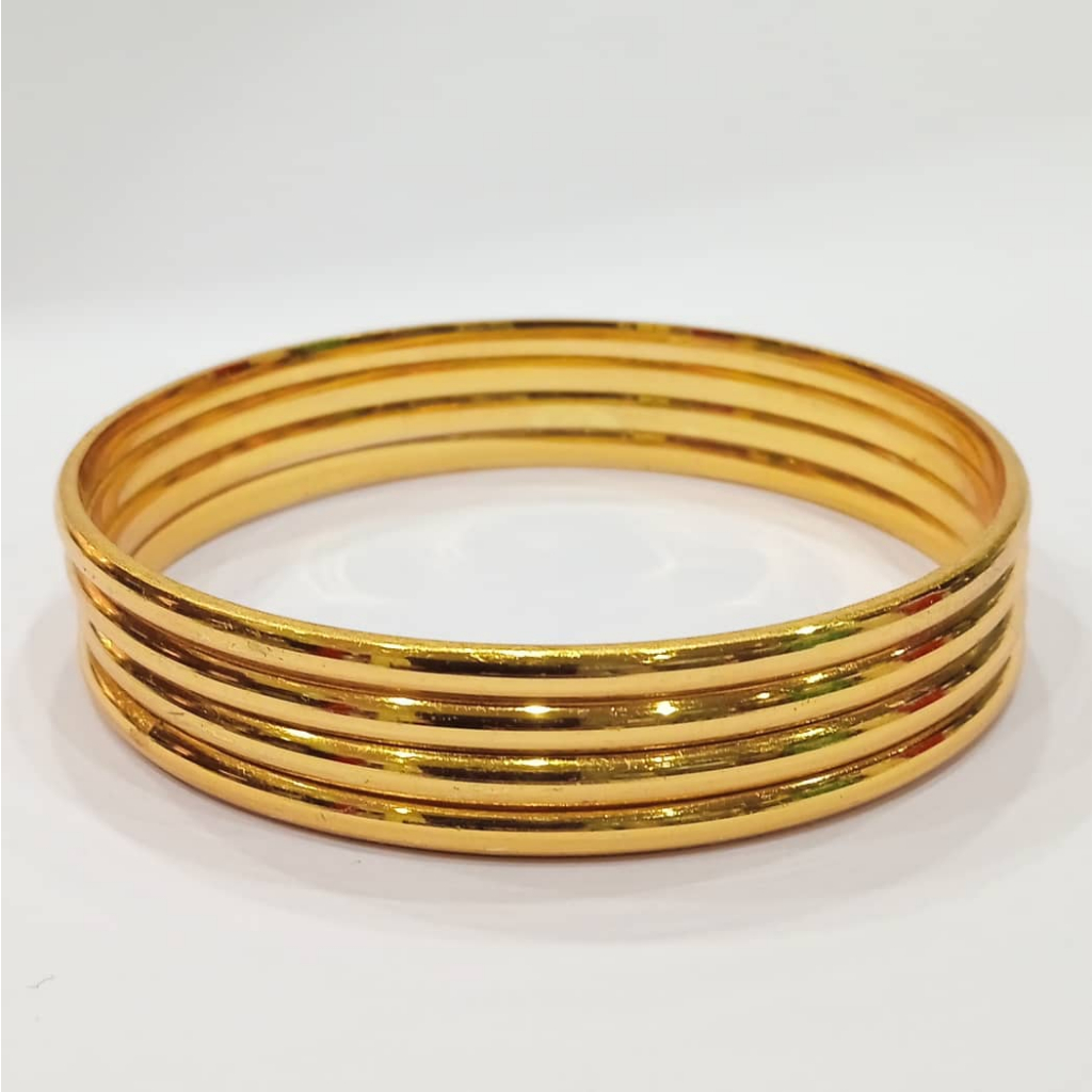 Gold Covering Bangles - A set of 4 Pieces in Size 2.4 | Shopee Malaysia