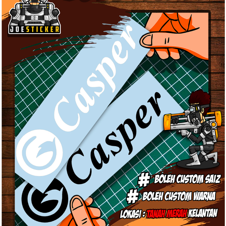 STICKER CASPER TANPA BACKGROUND. ADA PELBAGAI PILIHAN SAIZ. PILIHAN ...