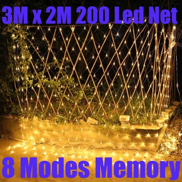 [ STARZ ] 3 Meter x 2 Meter Led Fairy Curtain Net Mesh Light Warm White ...