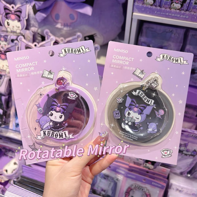 MINISO Sanrio Kuromi Acrylic Small Pocket Mirror Rotating Portable ...