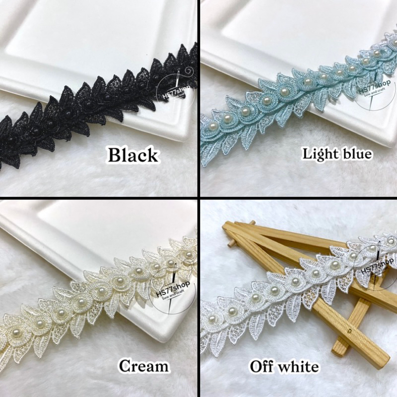[ 1 meter/ unit ] Boder lace kecil/ Lace manik/ lace sulam/ border lace ...