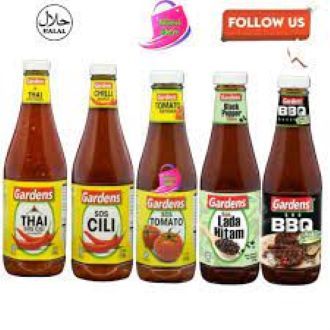Gardens Tomato Ketchup, BBQ, Black Pepper, Chili and Thai Chili Sauce ...