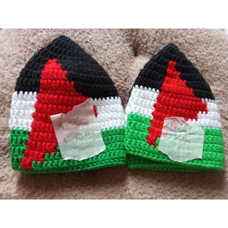 KOPIAH KAIT/CROCHET HANDMADE/BUATAN TANGAN " SAVE PALESTINE" | Shopee ...