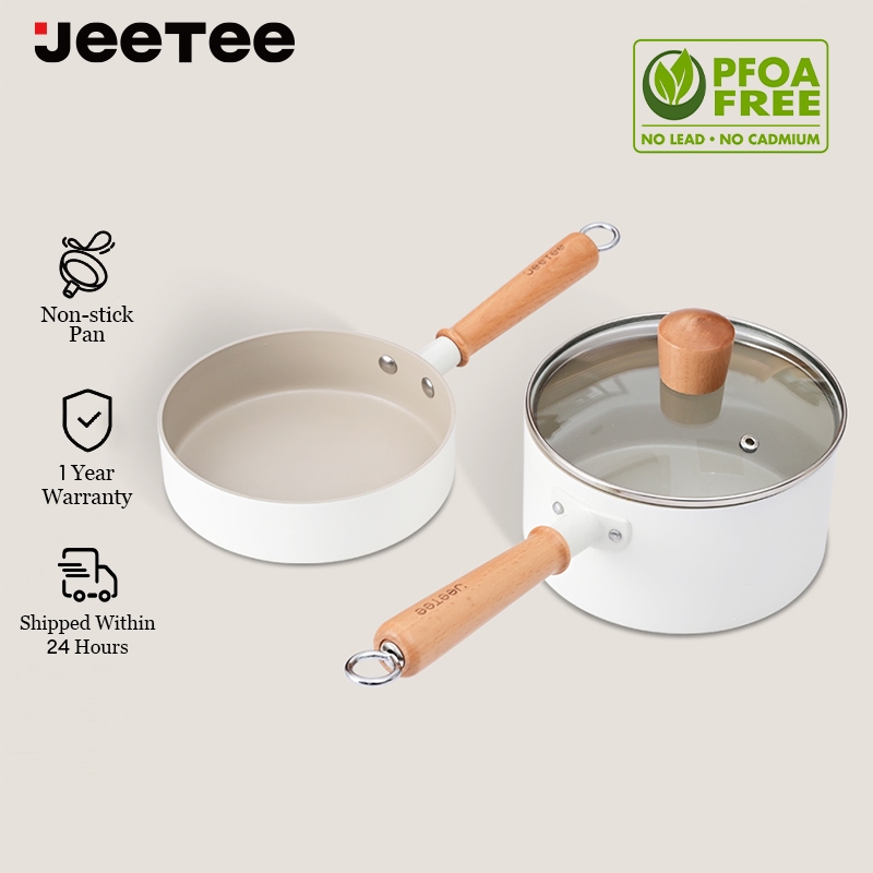 JEETEE 2PCS Nonstick Ceramic Cookware Set Baby Cooking Pan 16CM Safe ...