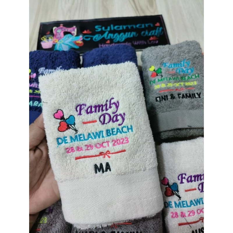 Tuala sulam HARI KELUARGA / FAMILY DAY | Shopee Malaysia