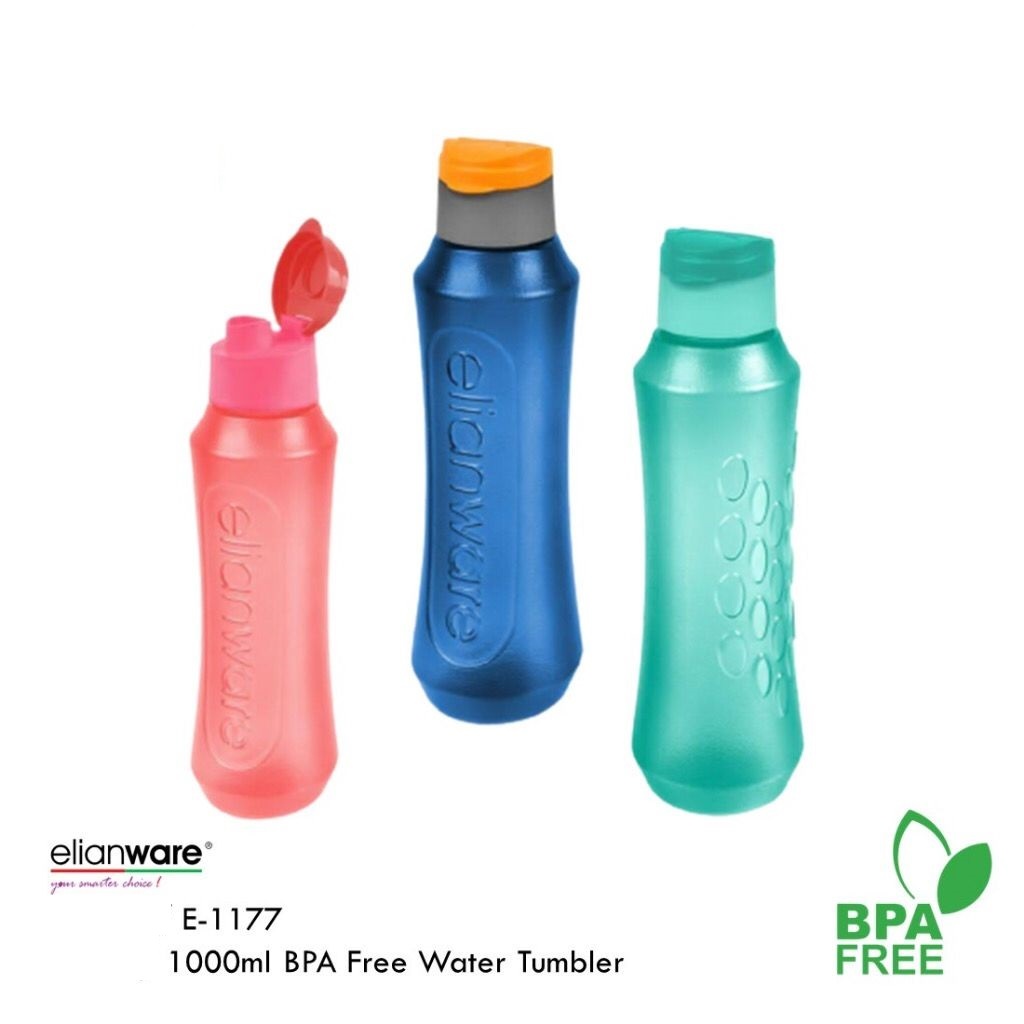 Elianware BPA Free Water Tumbler 1000ML Water Bottle Air Minuman Botol School Working Outdoor E ...