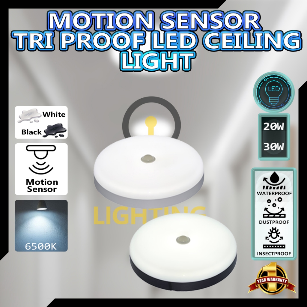 20W 30W Motion sensor tri proof LED ceiling light 6500K | Shopee Malaysia
