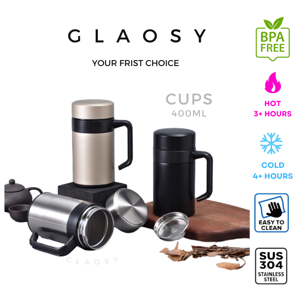 304 Stainless Steel Cup Cawan Thermos Tumbler Coffee Mug Water Bottle ...