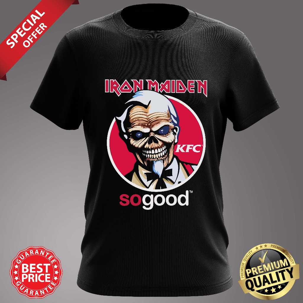 BAJU IRON MAIDEN FEATURING KFC BOOTLEG ROUND NECK COTTON T-SHIRT ...