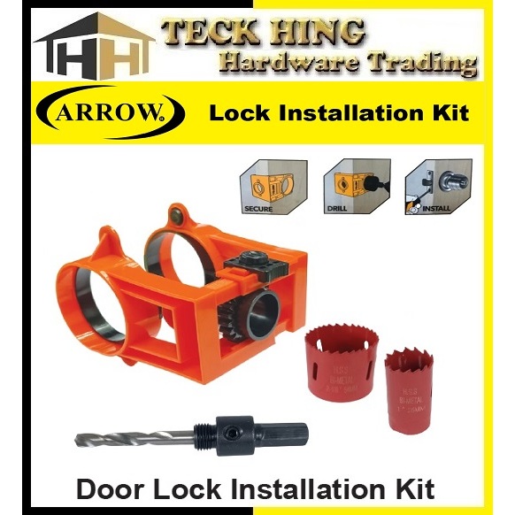 ARROW 4PCS Door Lock Installation Kit For Wood Doors Adjustable Guide ...