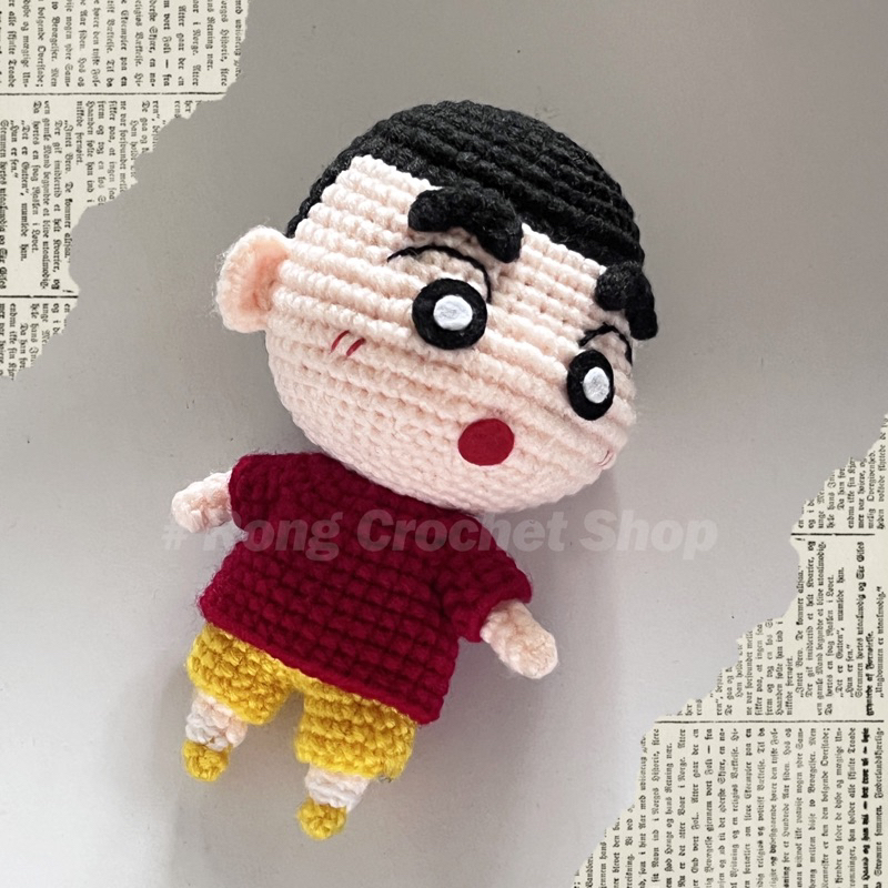 Handmade Crochet Amigurumi Crayon Shin Chan Doll 钩织蜡笔小新娃娃 | Shopee Malaysia
