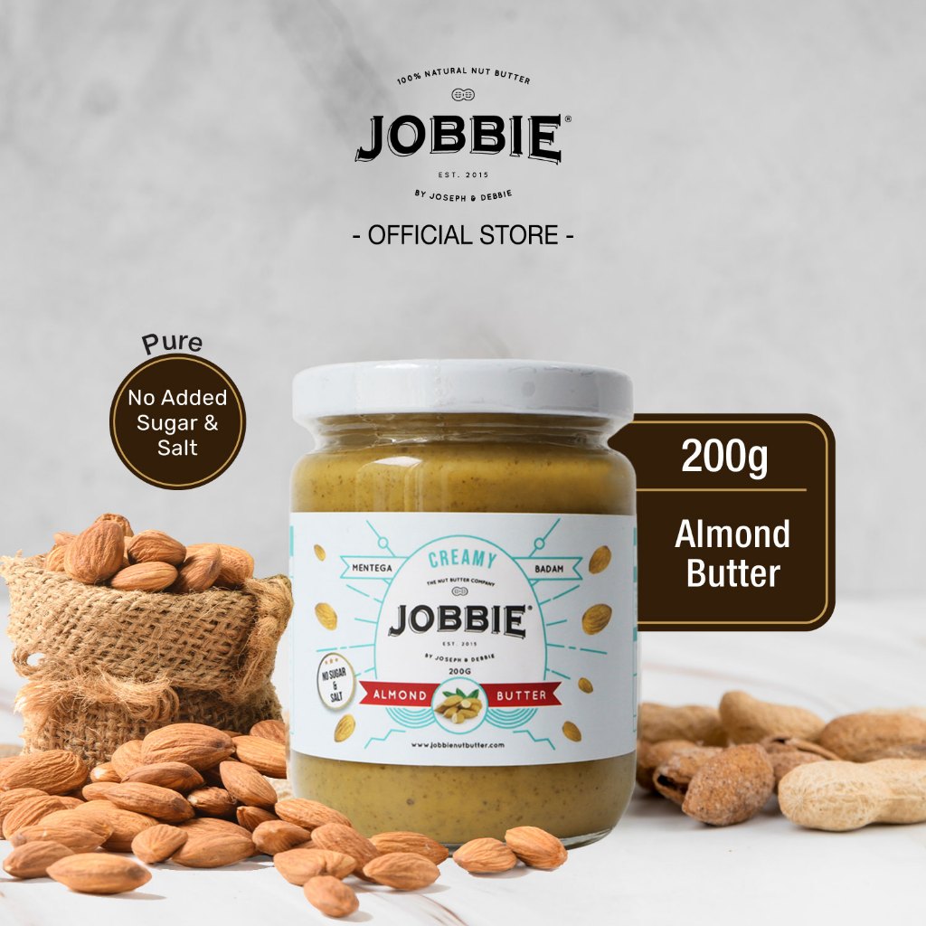 JOBBIE Pure Almond Butter Spread (200g) | Shopee Malaysia