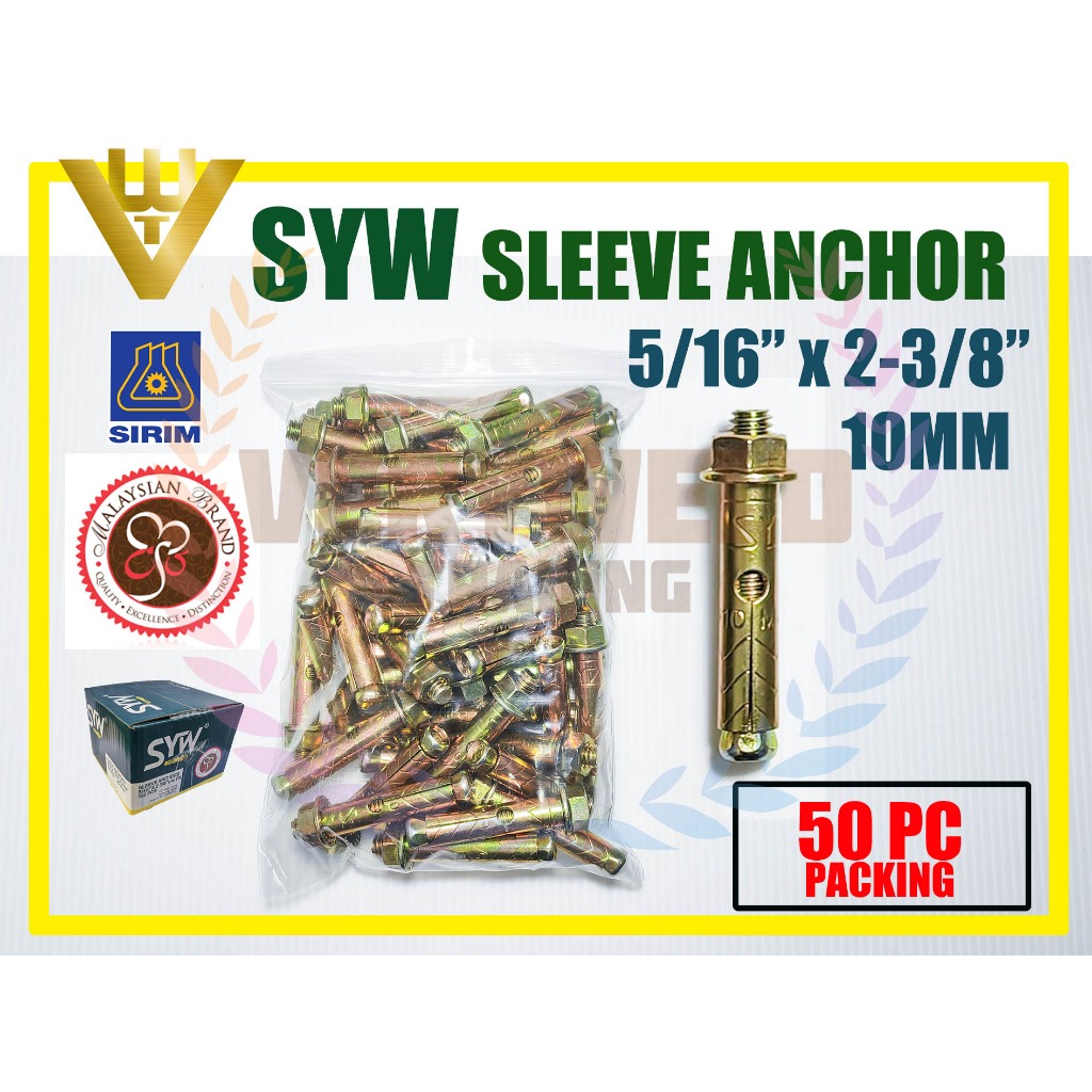 VERYWELD SYW PALAM DINDING / Sleeve Anchor Wall Plug Besi M10 5/16" X 2 ...
