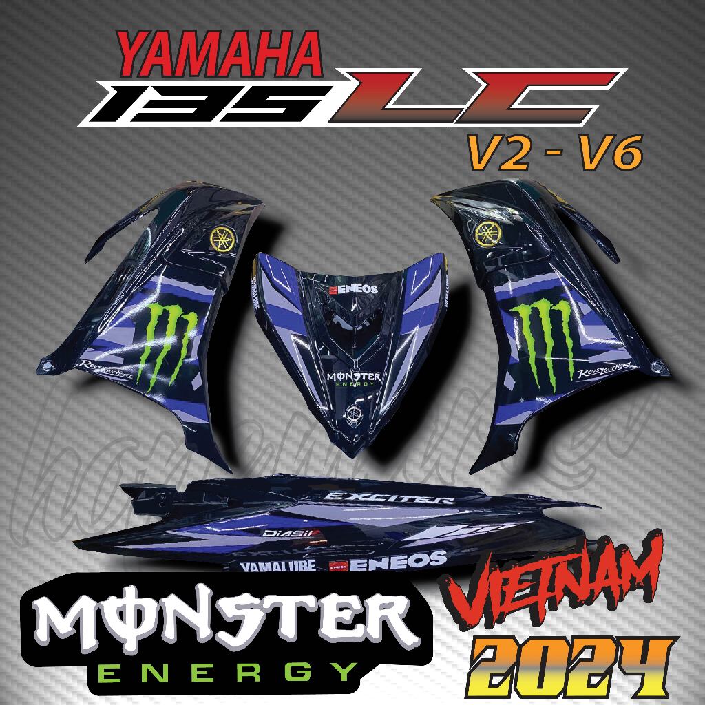STRIPE MOTOR YAMAHA LC135 V2 V3 V4 V5 V6 V7 MON STER 2024 NEW DESIGN ...