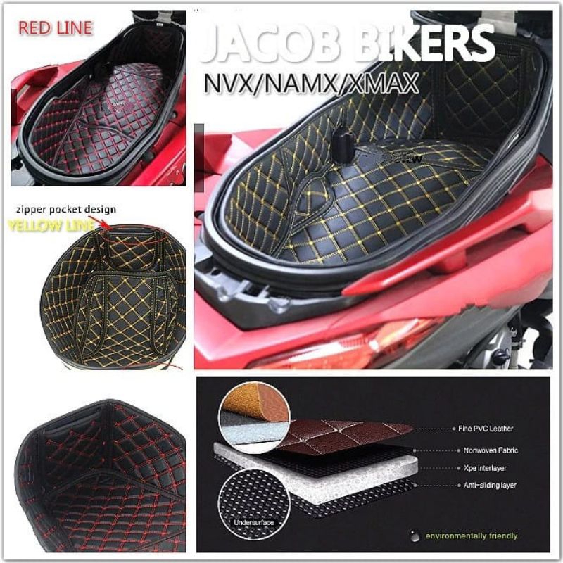STORAGE BOX INNER LINING COVER MAT PU LEATHER CARPET UNDER SEAT YAMAHA ...