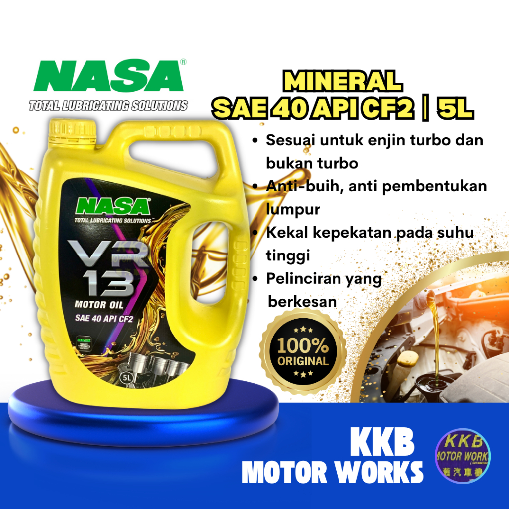NASA VR13 Mineral Engine Oil SAE 40 API CF2 (5L) [100% AUTHENTIC ...