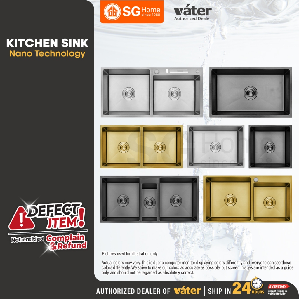 [DEFECT] Vater Ready Stock Premium Nano Sink Stainless Steel Under/Top ...