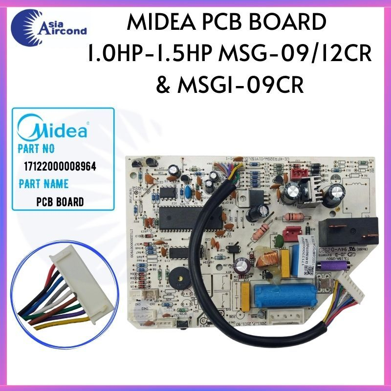 MIDEA INDOOR PCB BOARD 1.0HP-1.5HP【MSG-09/12CR, MSGI-09CR ...