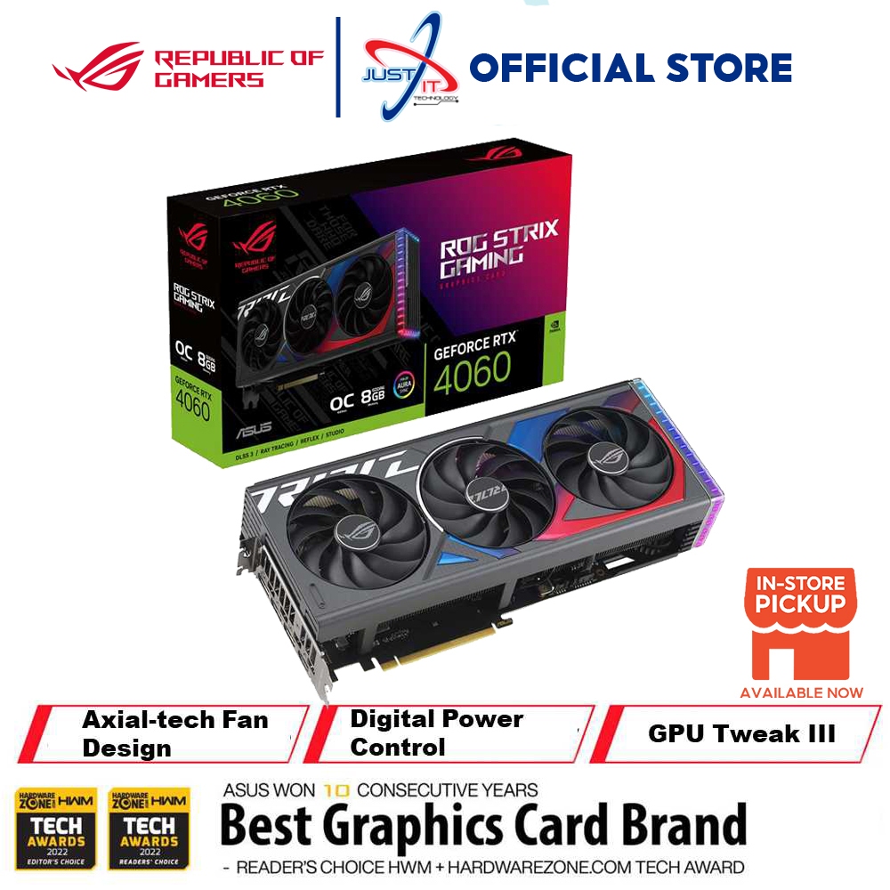 ASUS ROG STRIX GEFORCE RTX4060 OC 8GB GDDR6 GRAPHIC CARD (ROG-STRIX ...