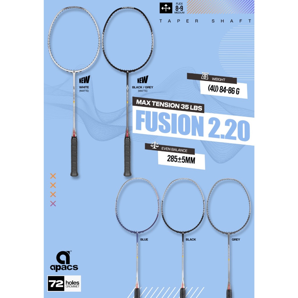 Apacs Fusion 2.20 Badminton Racket (Racket Only) | Shopee Malaysia