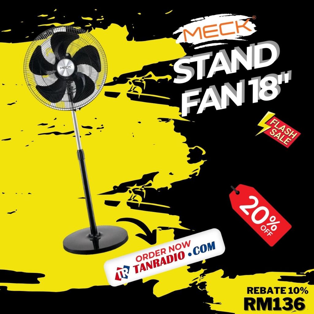 Meck Industrial Stand Fan (18" )MISF-1803F/MCSF-1810BK KIPAS BERDIRI ...