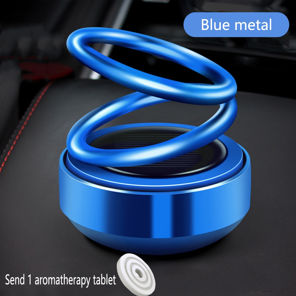 Car Dashboard Solar Powered Double Ring Rotating Car Perfume Air ...