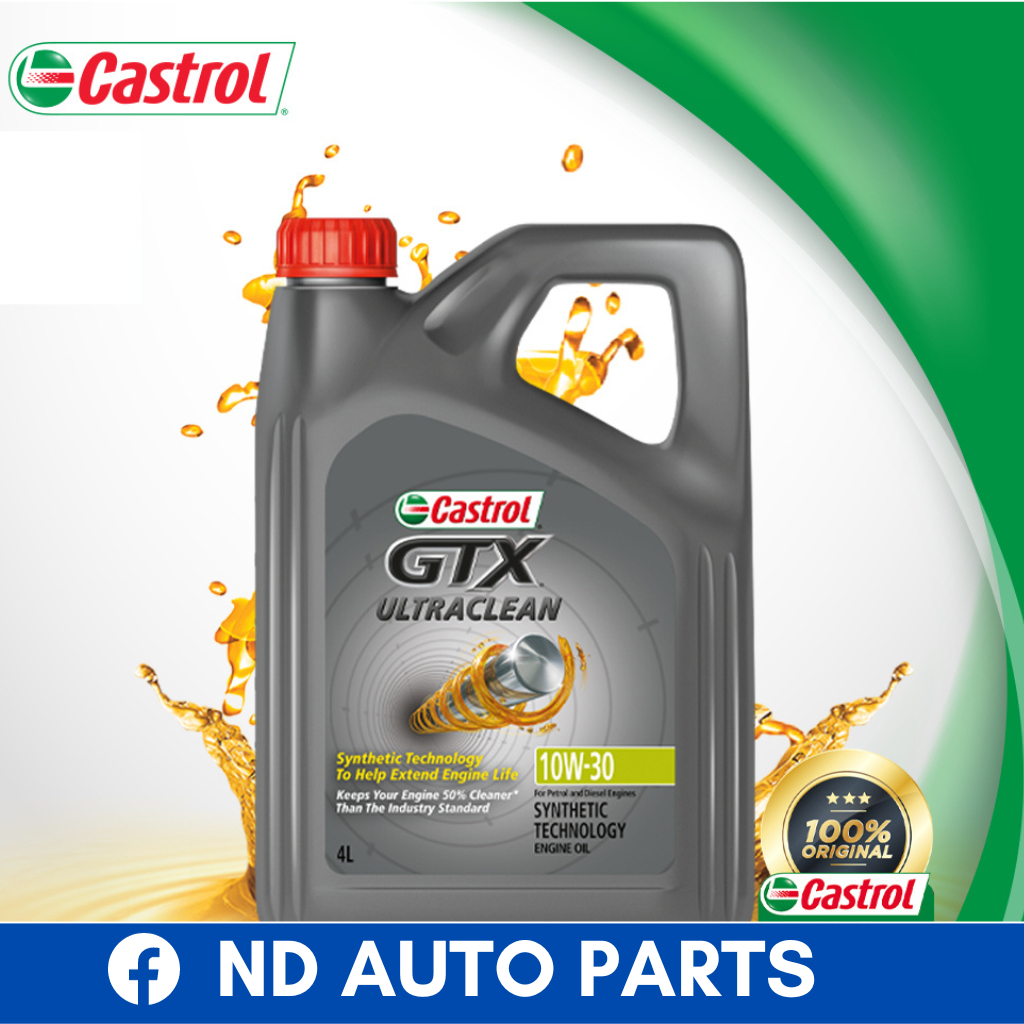 Castrol GTX ULTRACLEAN 10W-30 for Petrol and Diesel Cars (4L) | Shopee ...