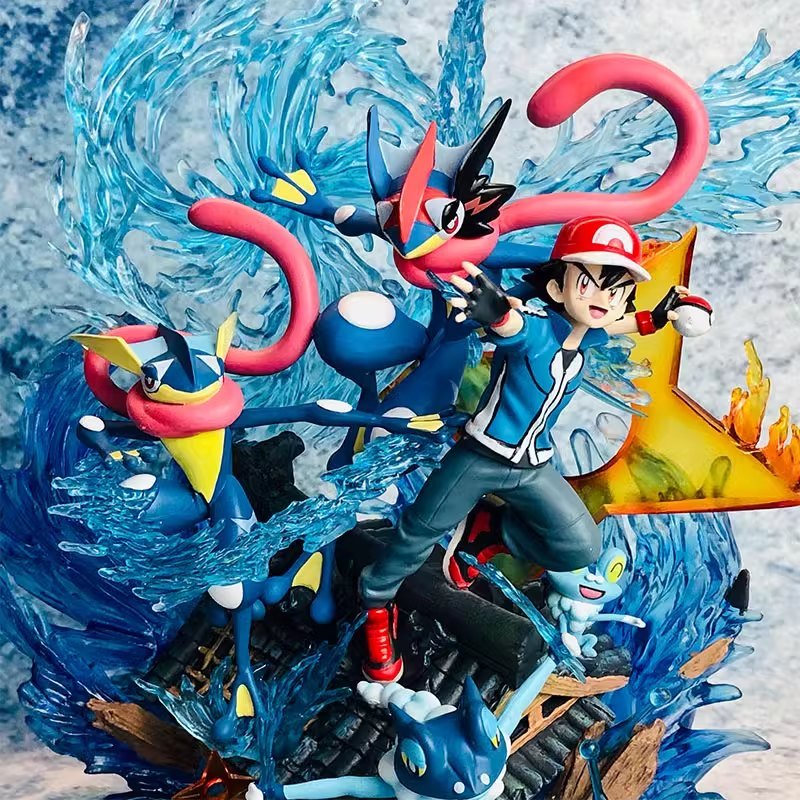 Pokemon Ash and Greninja Frogadier Froakie Evolution 30cm PVC Figure ...