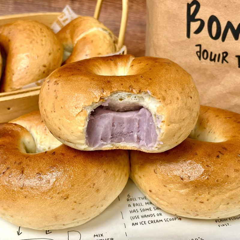 (6pcs)Taro/Yam Wholemeal Bagels (6粒)芋泥全麦贝果 - 低糖低油 Low Sugar Low Carbs ...