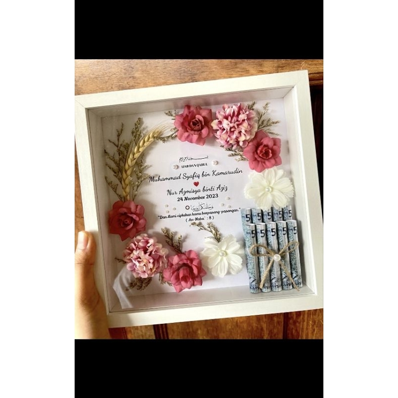 FRAME MAS KAHWIN SIAP GUBAH SQUARE FRAME DUIT HANTARAN FRAME MAS KAHWIN ...
