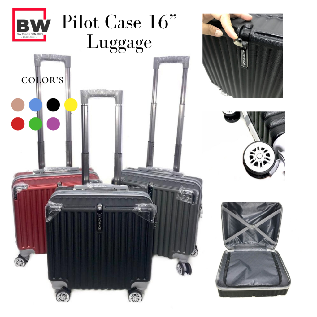 ADVANCE Luggage 067 Pilot Case 16" Travel Bags Suitcase Zipper, Hand ...