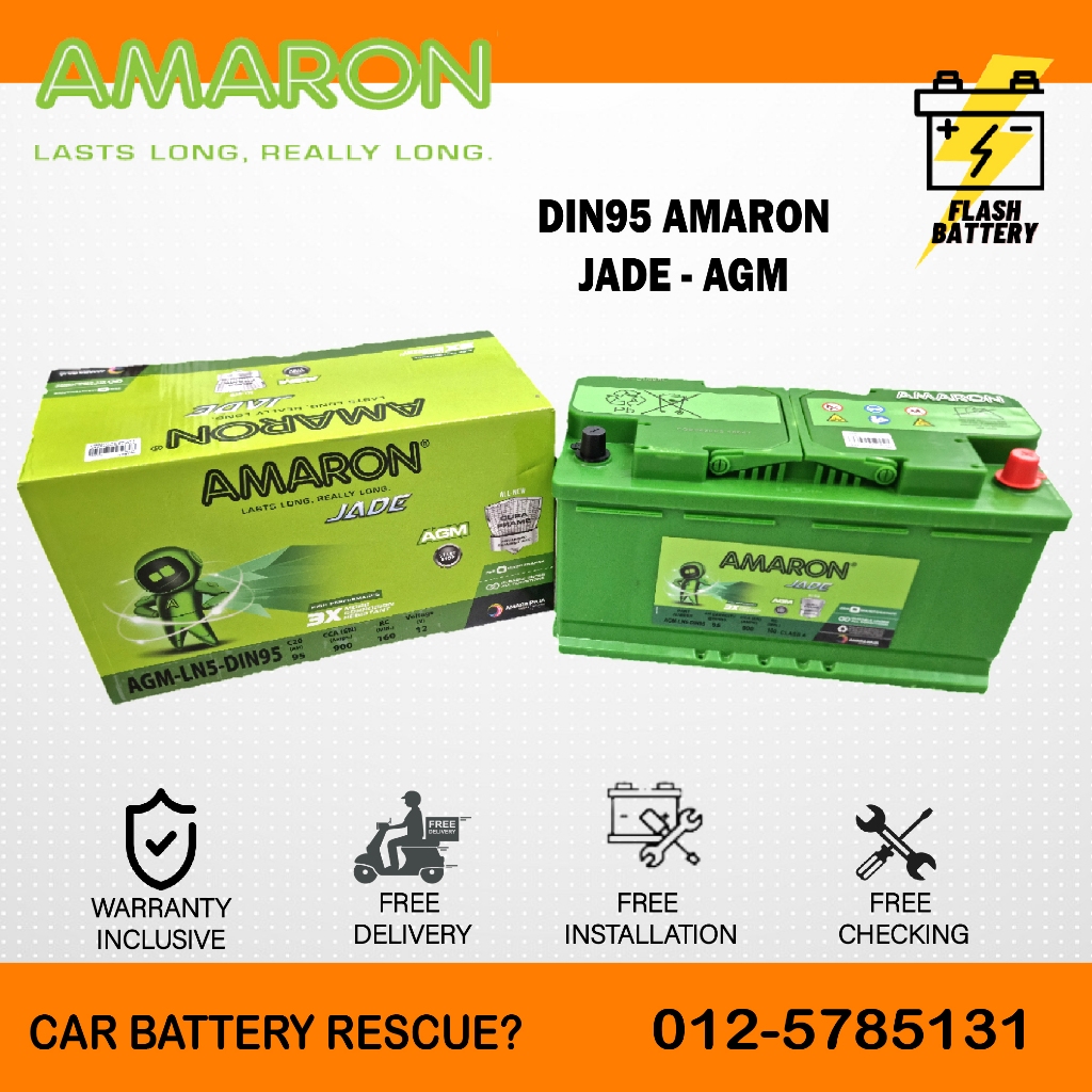 [ Installation Provided ] LN5 AGM | DIN95L | DIN95 AMARON JADE AGM MF Car Battery Bateri Kereta ...