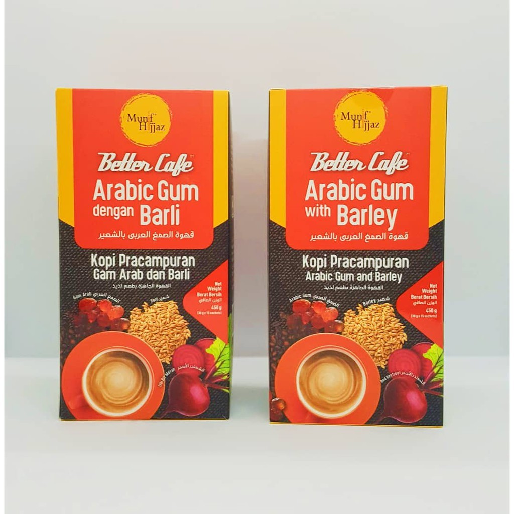 Munif Hijjaz Better Cafe Arabic Gum with Barley | Kopi Arabic Gum Barli ...