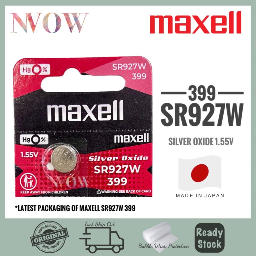 Maxell Seizaiken SR927W 399 Original Silver Oxide 1.55V Battery Japan ...