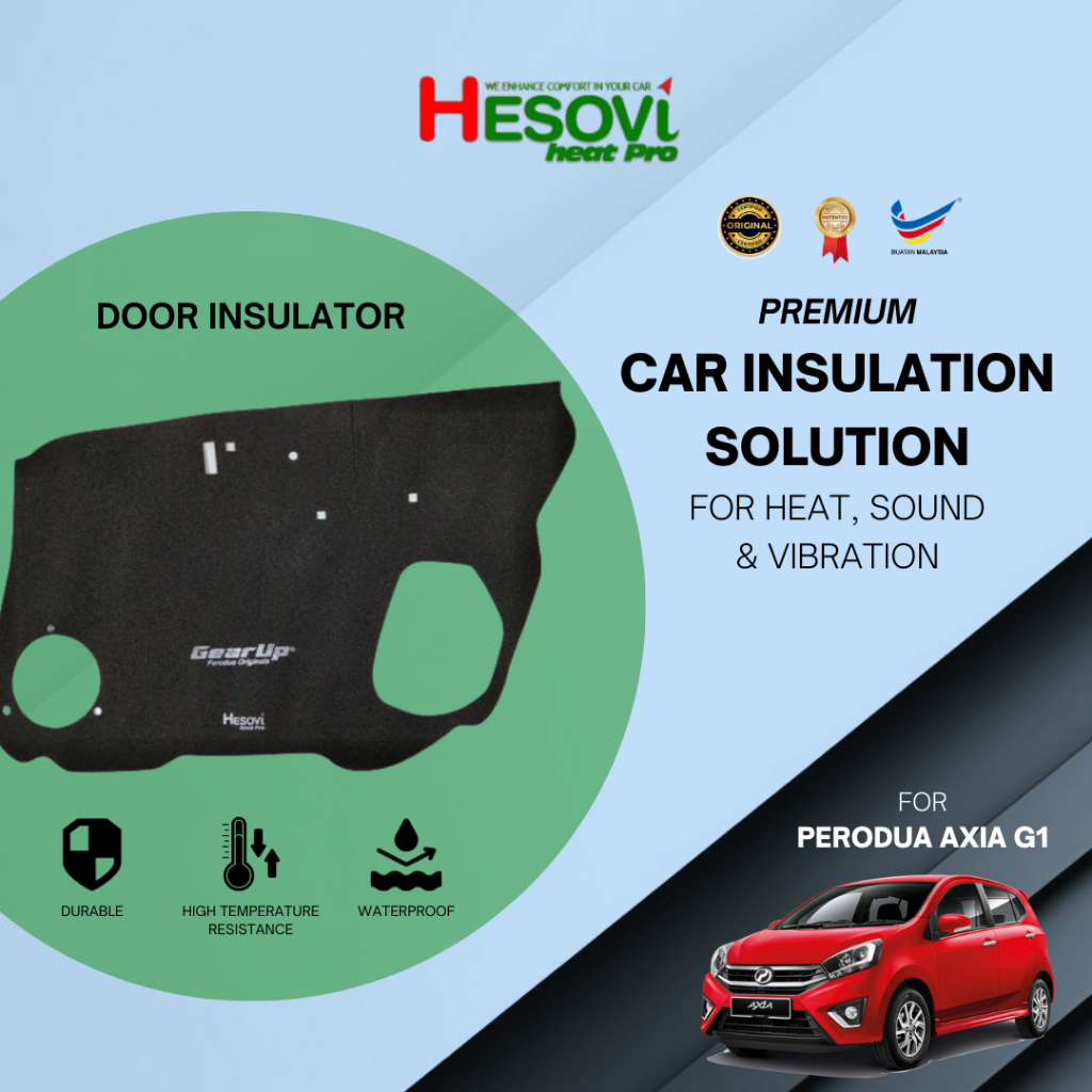 Perodua Axia (Gen 1) - HESOVI Door Insulator for Soundproof, Heat ...