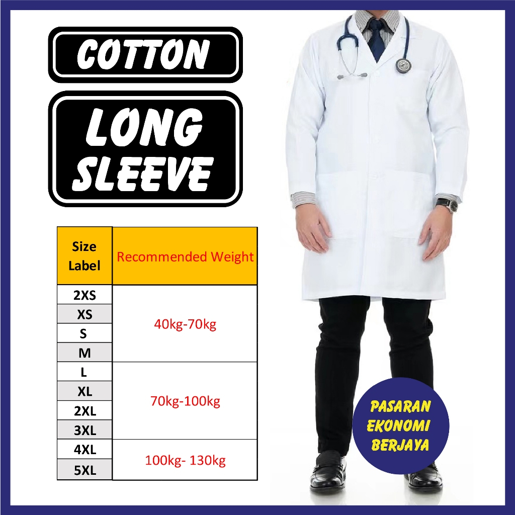 LAB COAT UNISEX READY STOCK BAJU MAKMAL BORONG MURAH BAJU KOT JUBAH ...