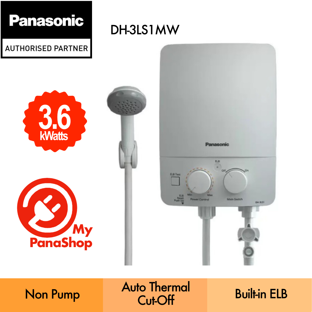 Panasonic Non Pump Basic Series Home Shower Water Heater (3.6kW) DH ...