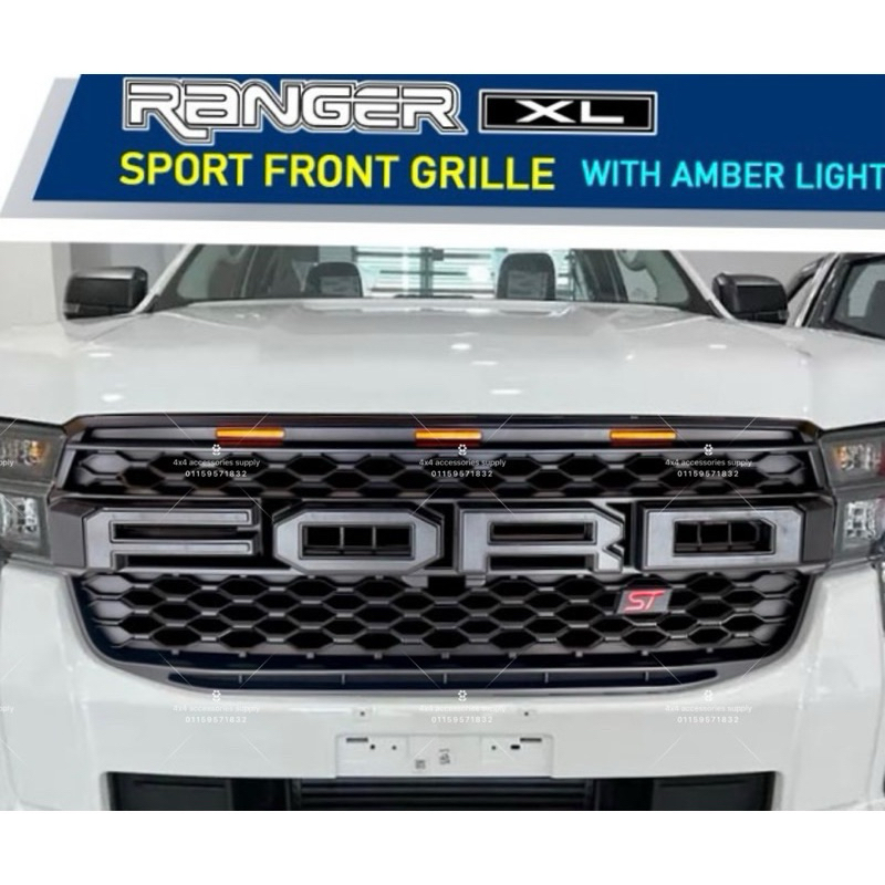 Ford Ranger T9 XL 2022-2024 Front Grill With 3LED White & Orange Colour ...