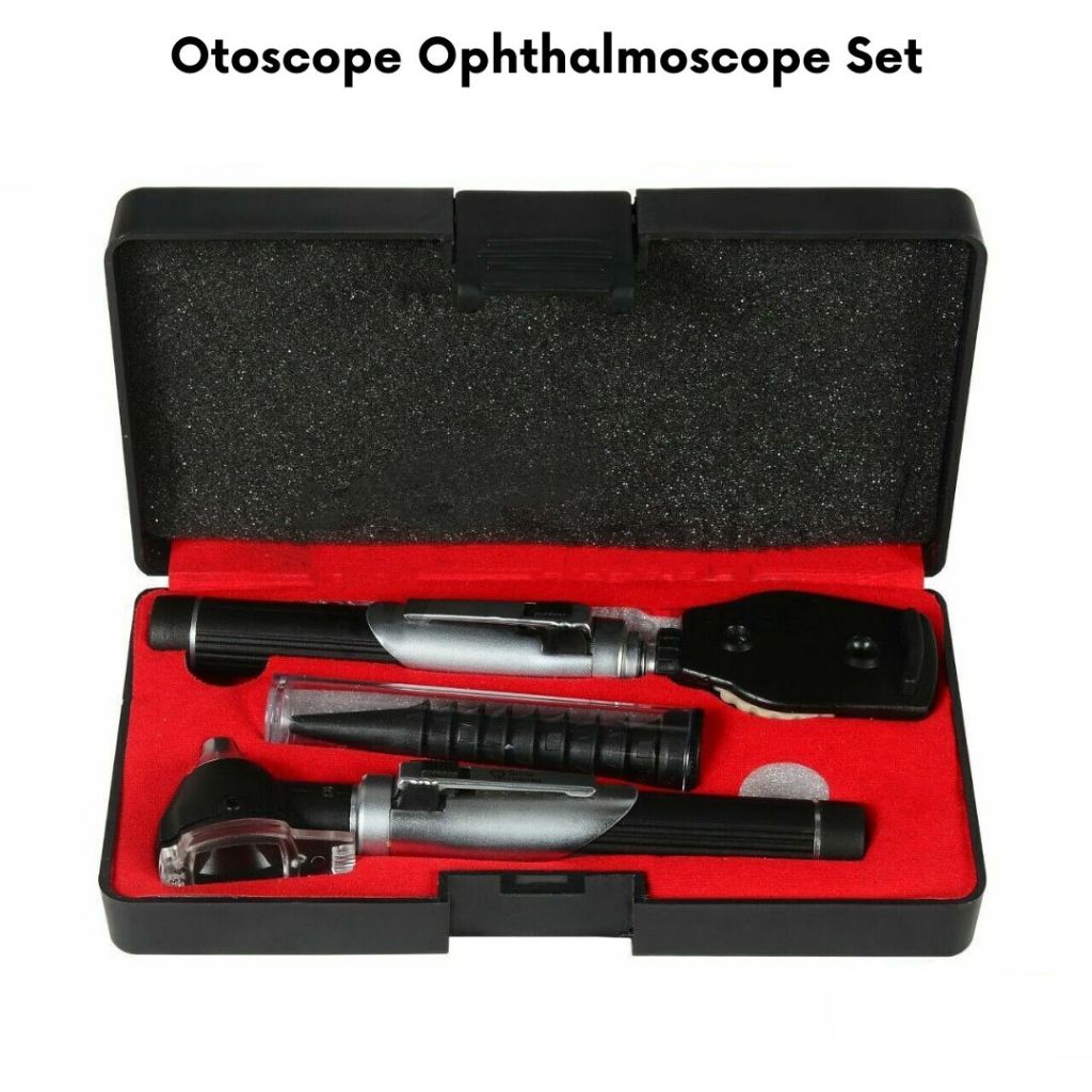 ENT Diagnostic Set Fiber Optic Mini Otoscope Ophthalmoscope Combined ...