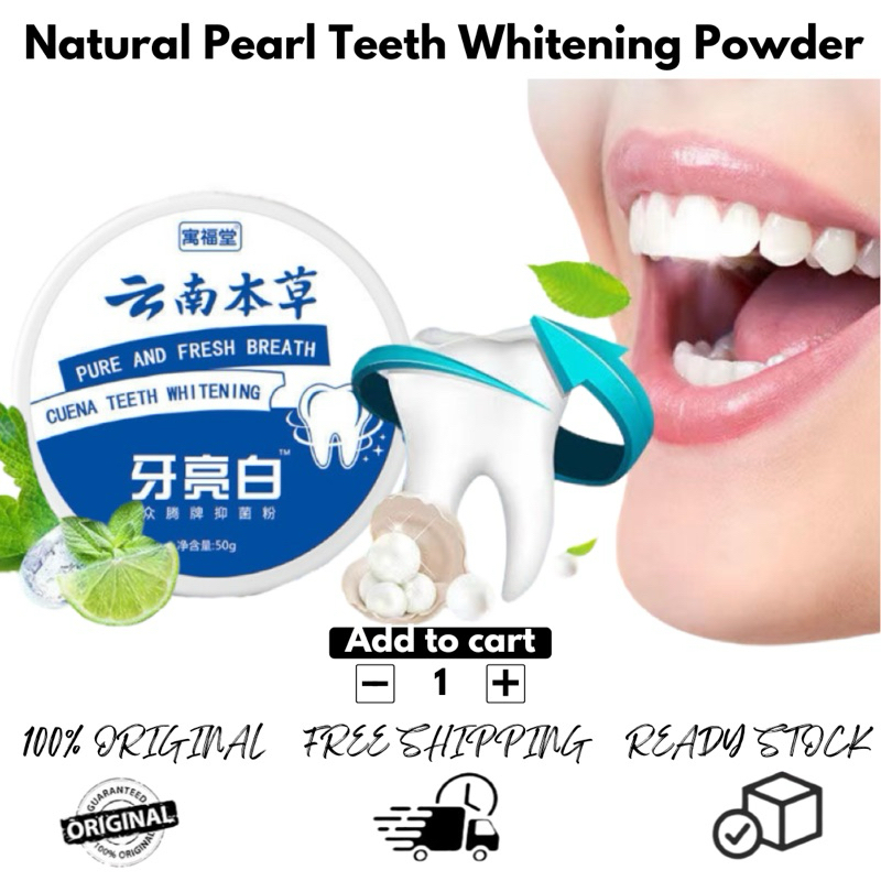 Natural Pearl Whitening Tooth Powder Anti-Bacterial & Remove Tooth ...