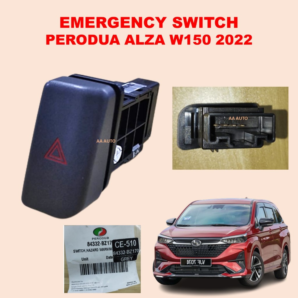 ORIGINAL PERODUA ALZA W150 2022 EMERGENCY SWITCH,HAZARD SWITCH ,DOUBLE ...
