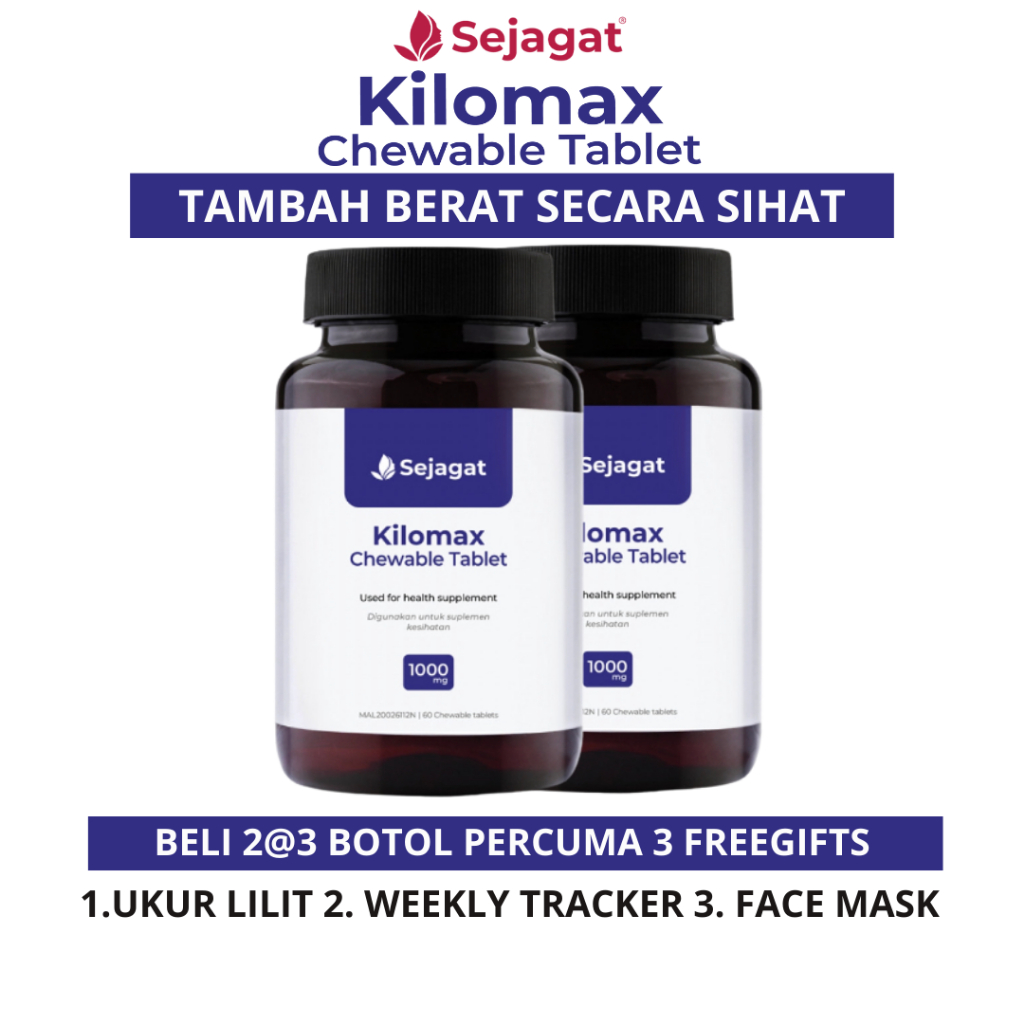 SEJAGAT KILOMAX (60 Tablet) Original Protein Weight Mass Gain, Tambah ...