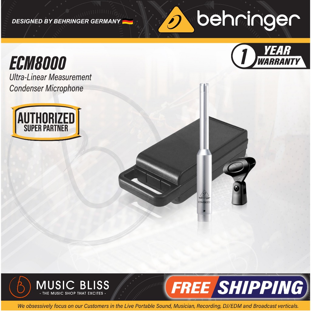 Behringer ECM8000 Measurement Condenser Microphone (ECM-8000 / ECM 8000 ...