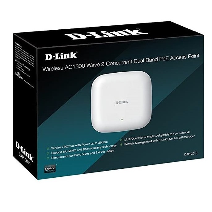 D-LINK WIFI DUALBAND AC1300 GIGABIT POE CEILING ACCESS POINT (DAP-2610 ...