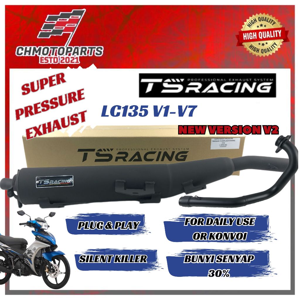 TS Racing Exhaust Super Back Pressure LC135 V1-V7 | Shopee Malaysia