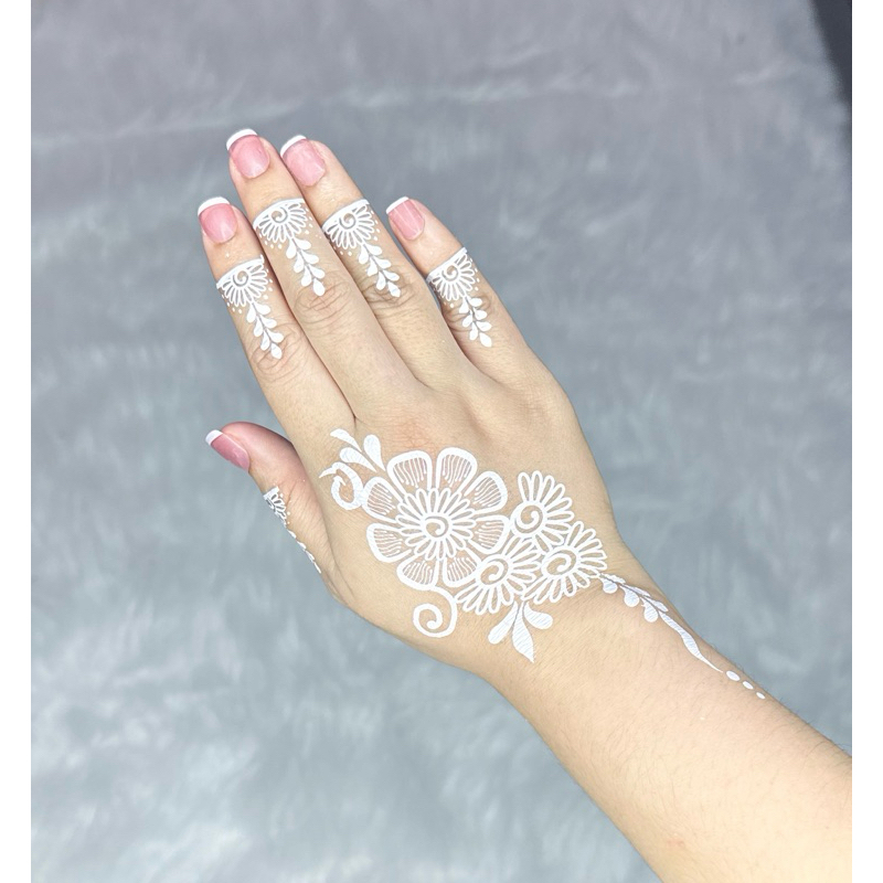 ⚡️24 HOURS LOCAL SHIP⚡️[FREE DIAMONDS] 50 HOT DESIGN Sticker Inai Putih ...