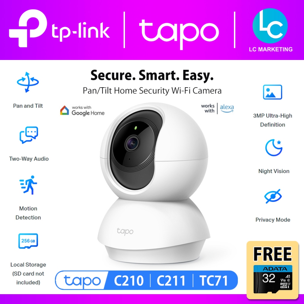 TP-Link Tapo C210 / TC71 / C211 3MP Full HD Pan / Tilt Wireless WiFi ...