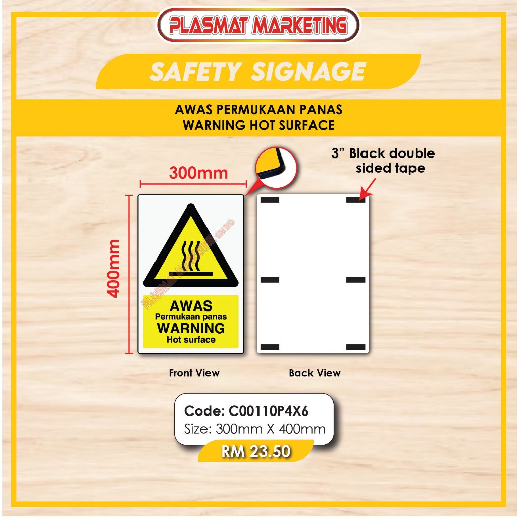 Safety Sign. Awas Permukaan Panas | Shopee Malaysia